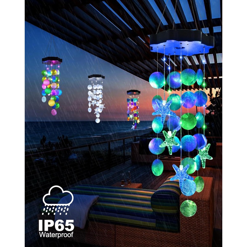 Beachcrest Home™ Outdoor Solar Wind Chime | Wayfair