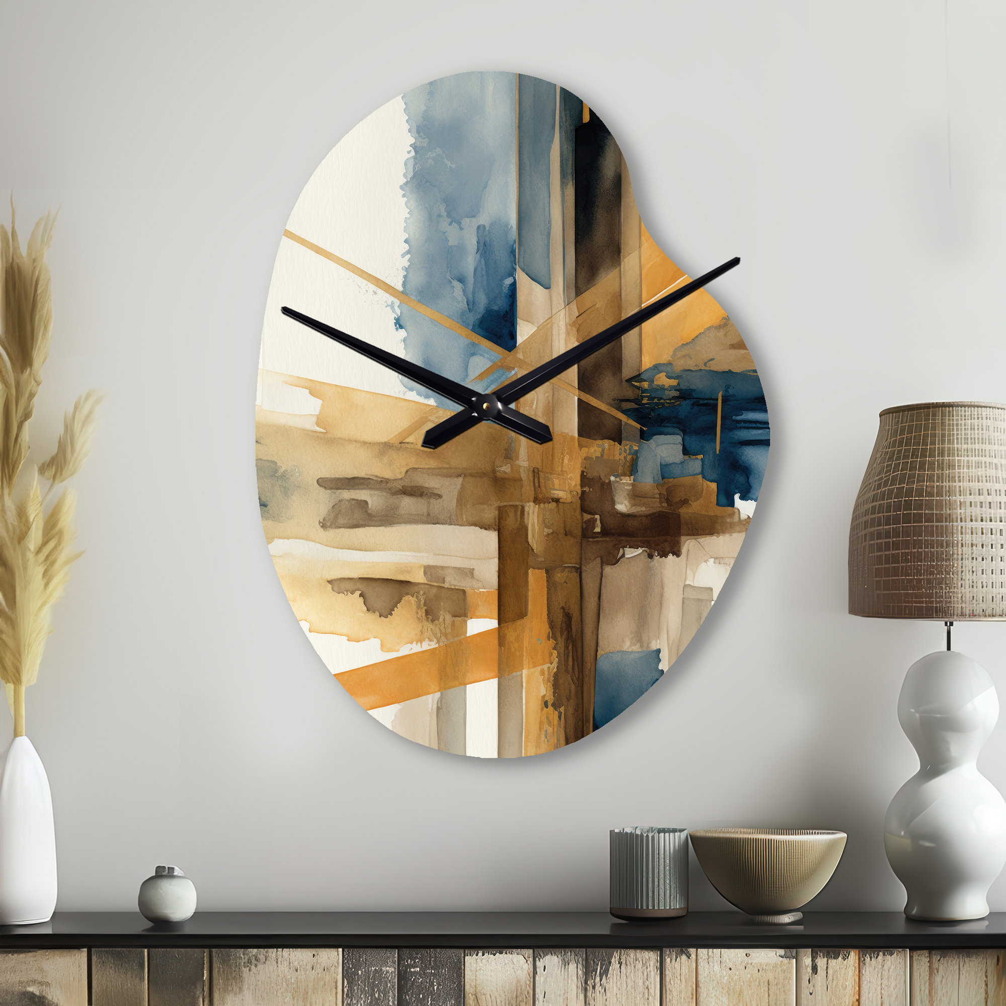 Design Art Modern Watercolor Abstract I - Abstract Spirals Unique Shape ...