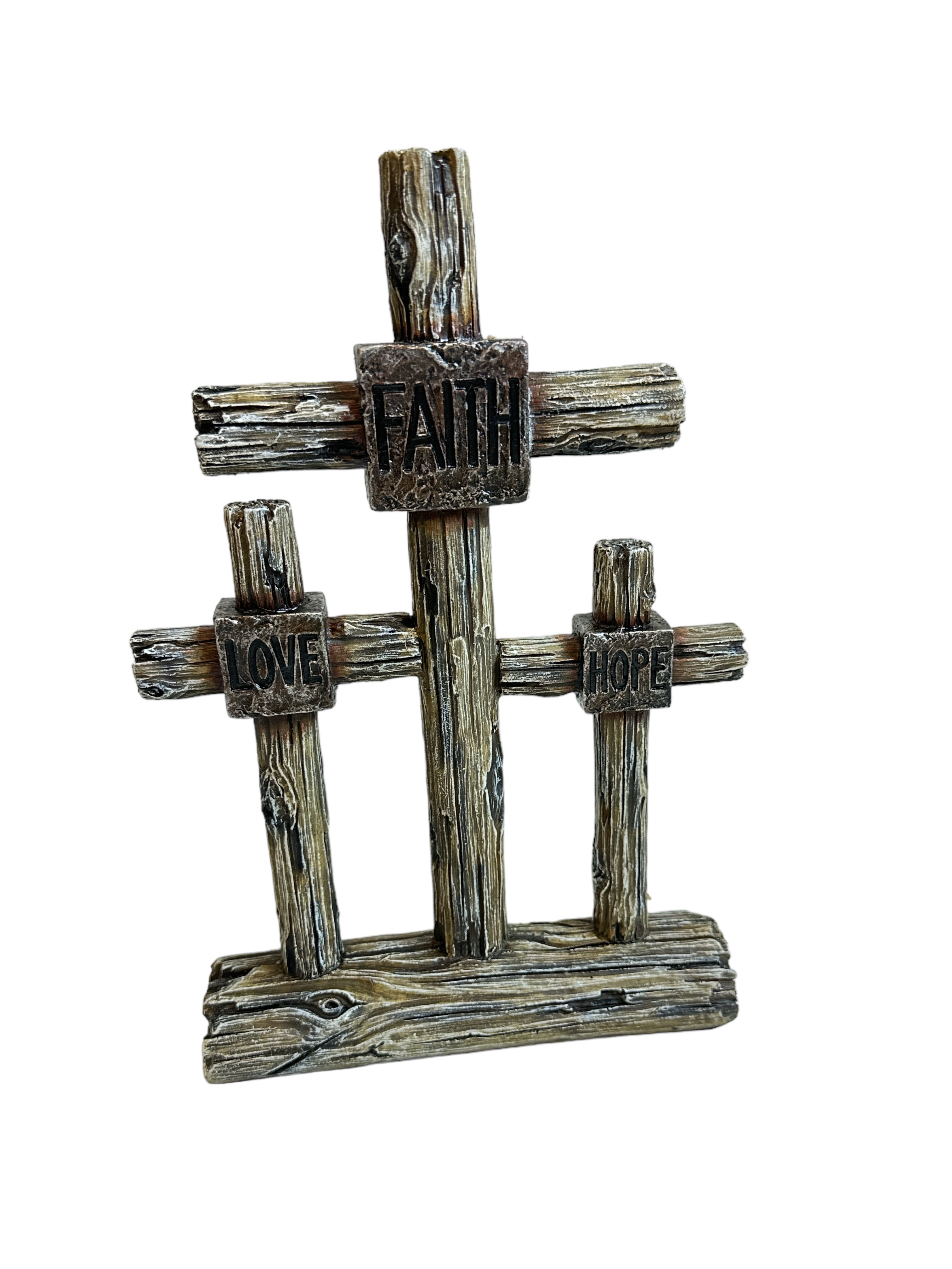 Ophelia & Co. Polyresin Triple Standing Cross Rustic Religious Faux ...