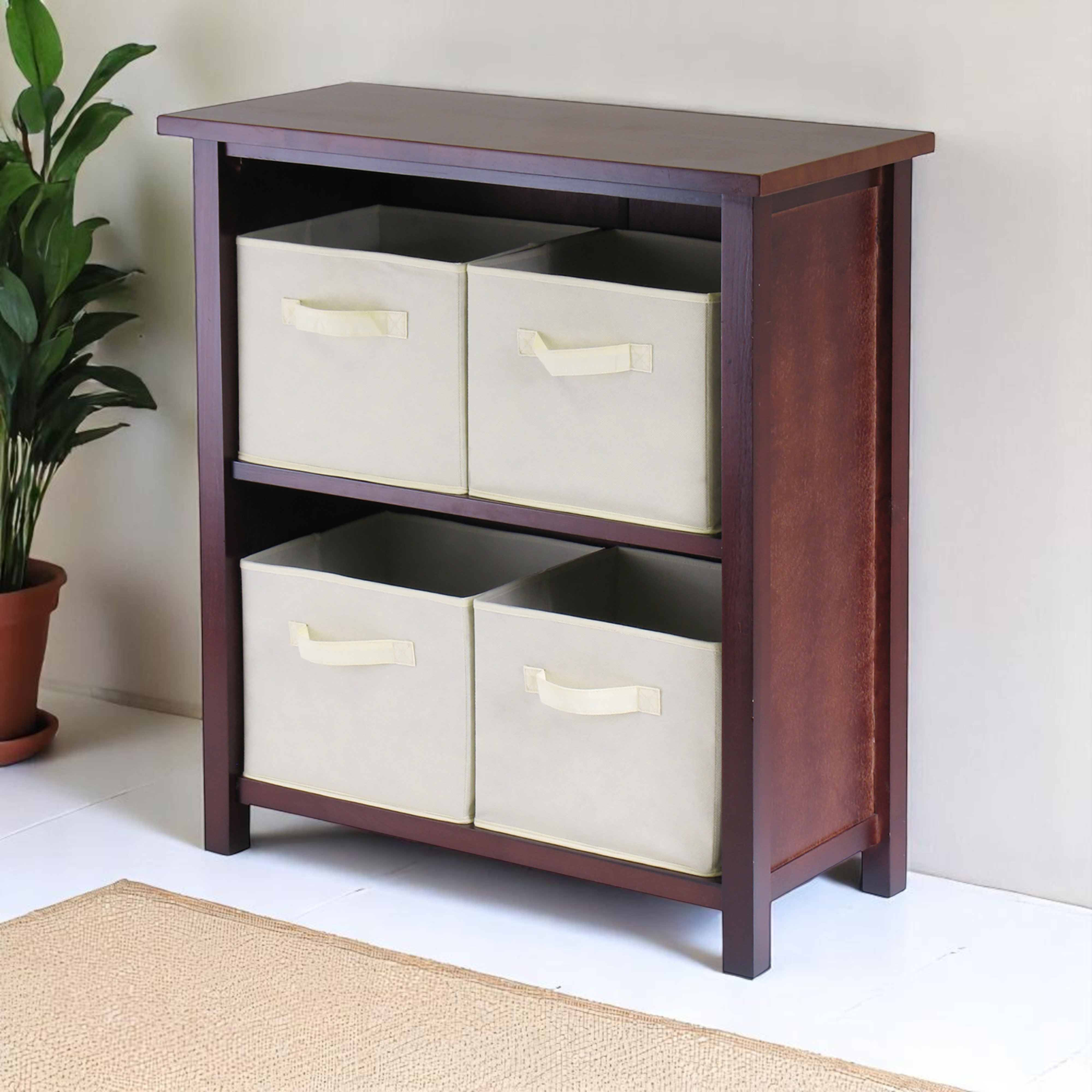 Lark Manor™ Irmela 5-Pc Storage Shelf with Four Foldable Fabric Baskets ...