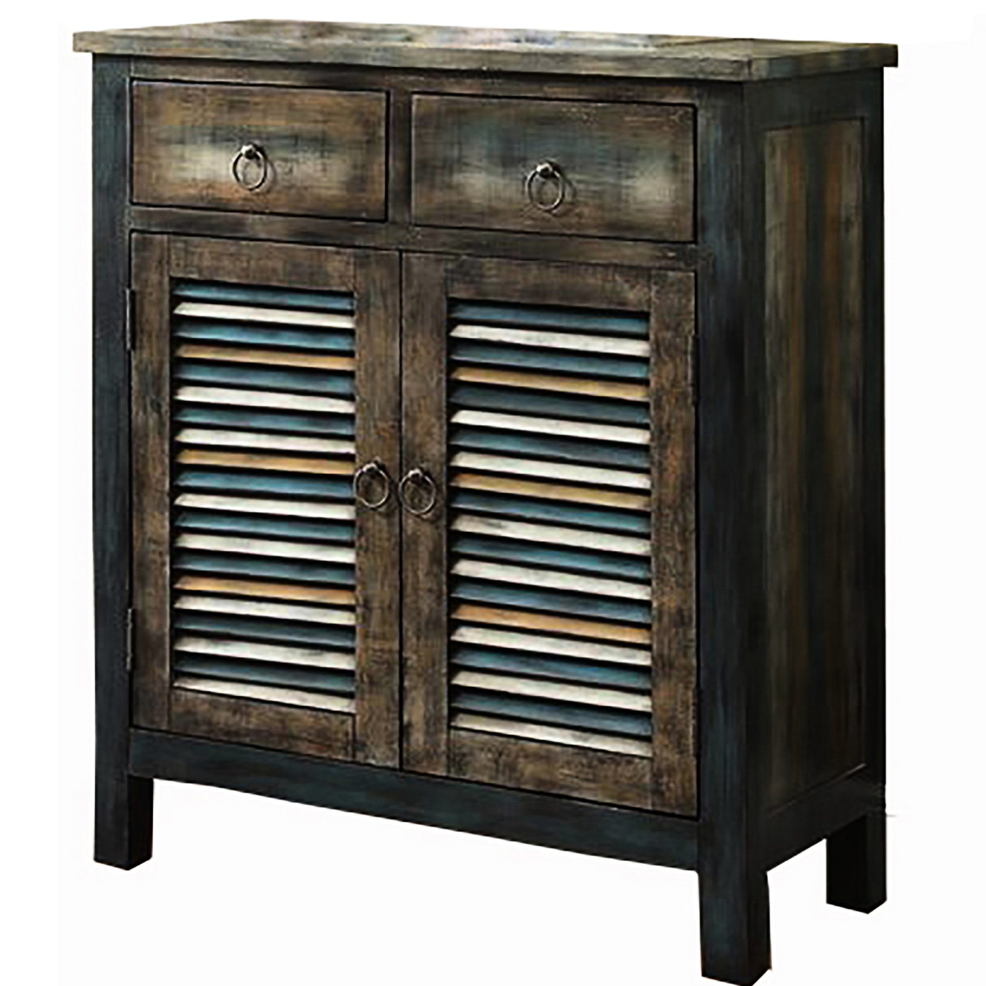 Rosecliff Heights Vintage Antique Oak And Teal Console Table For ...