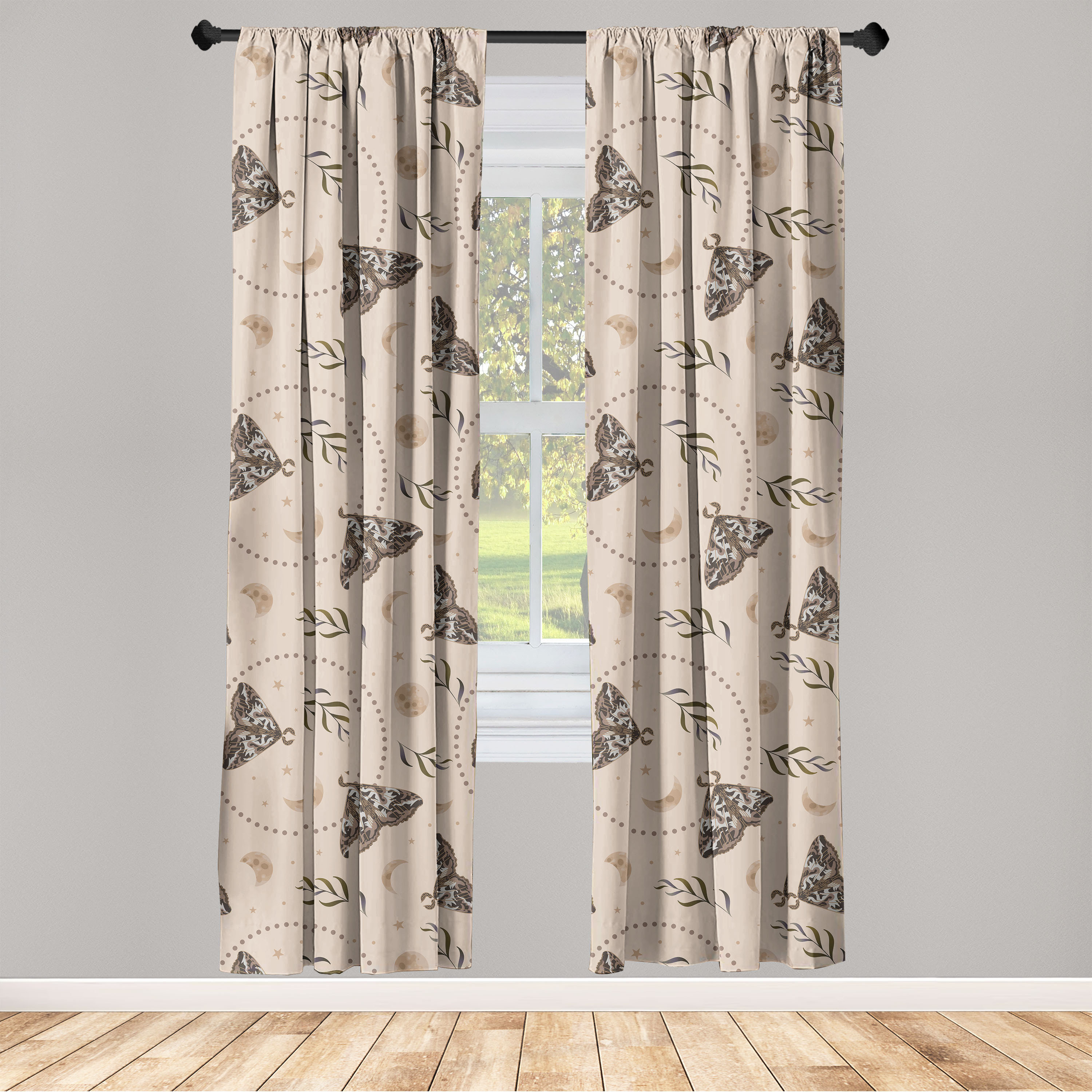 East Urban Home Boho Moth Curtains Moon Wingy Animal Pattern Pair ...