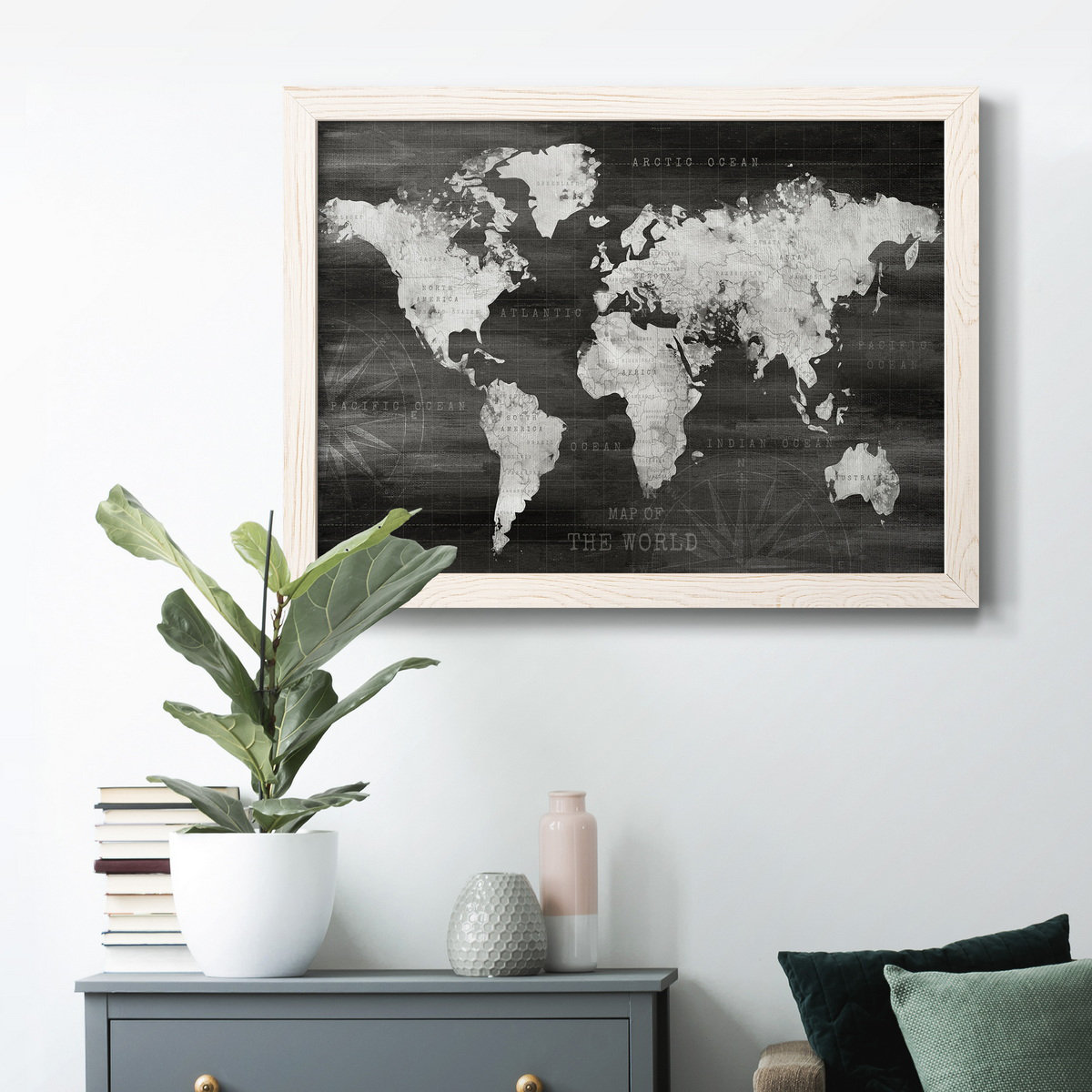 17 Stories Industrial World Map - Picture Frame Print on Canvas | Wayfair
