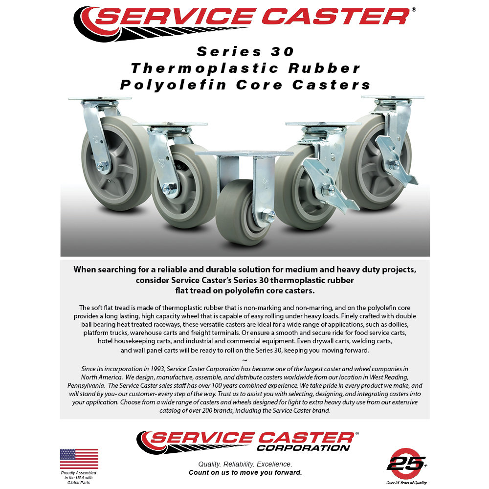 Service Caster 4 Piece Thermoplastic Rubber Set | Wayfair