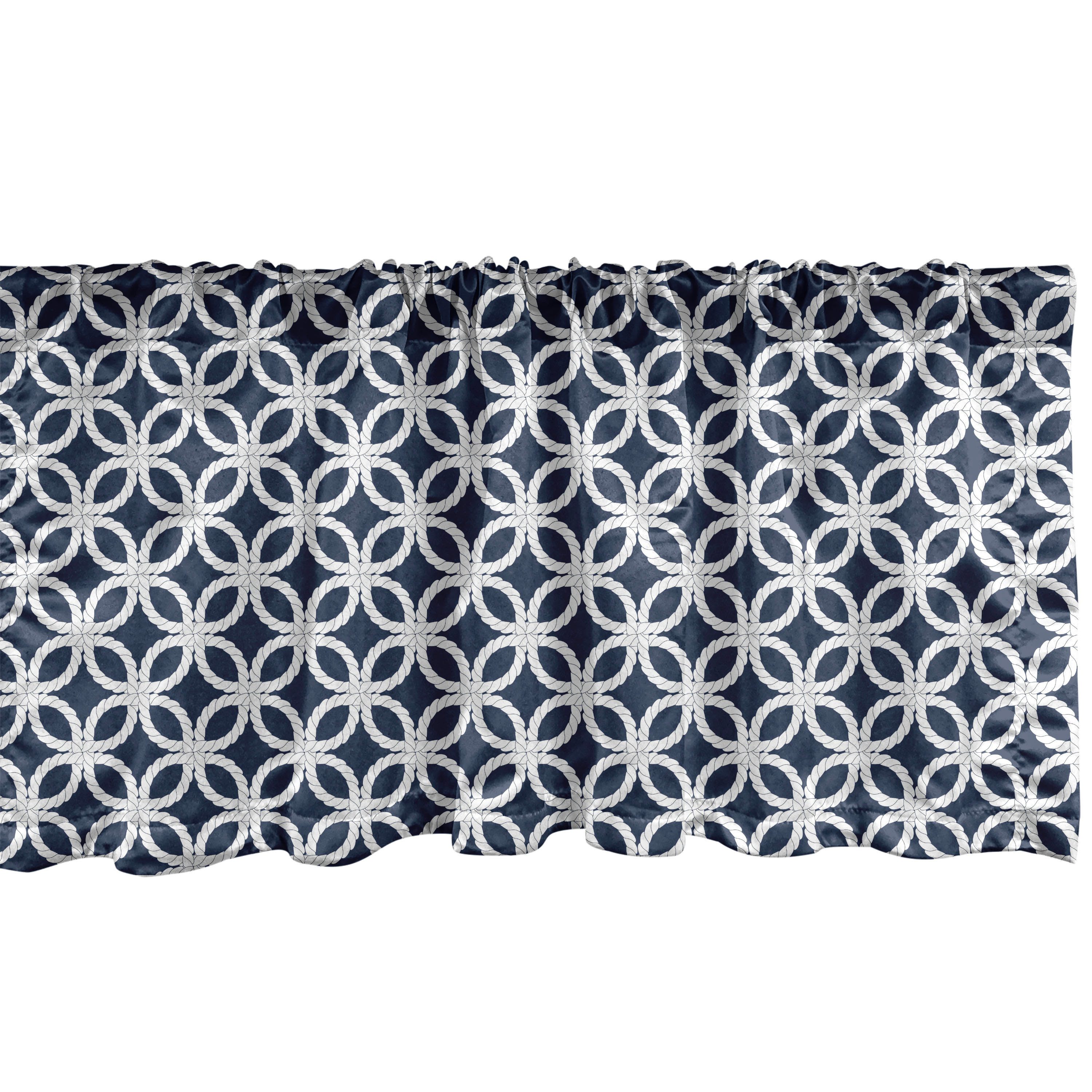 Ambesonne Navy Valance Pack of 2 Marine Life Woven Composition Navy ...