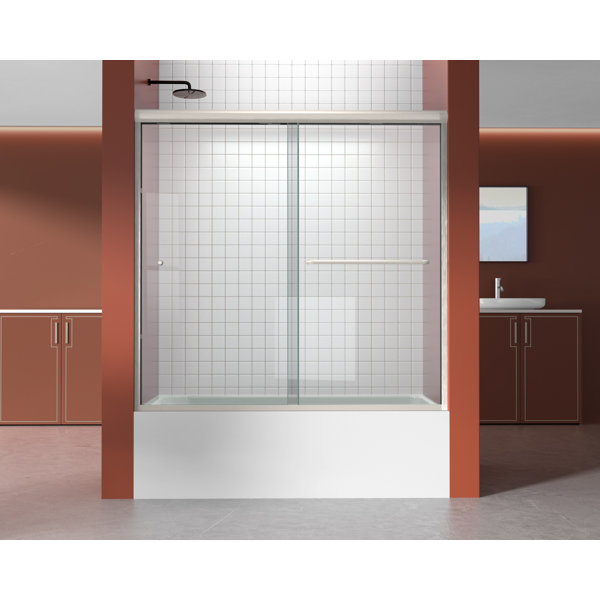 CKB 59" W x 56" H Double Sliding Semi-Frameless Tub Door & Reviews ...