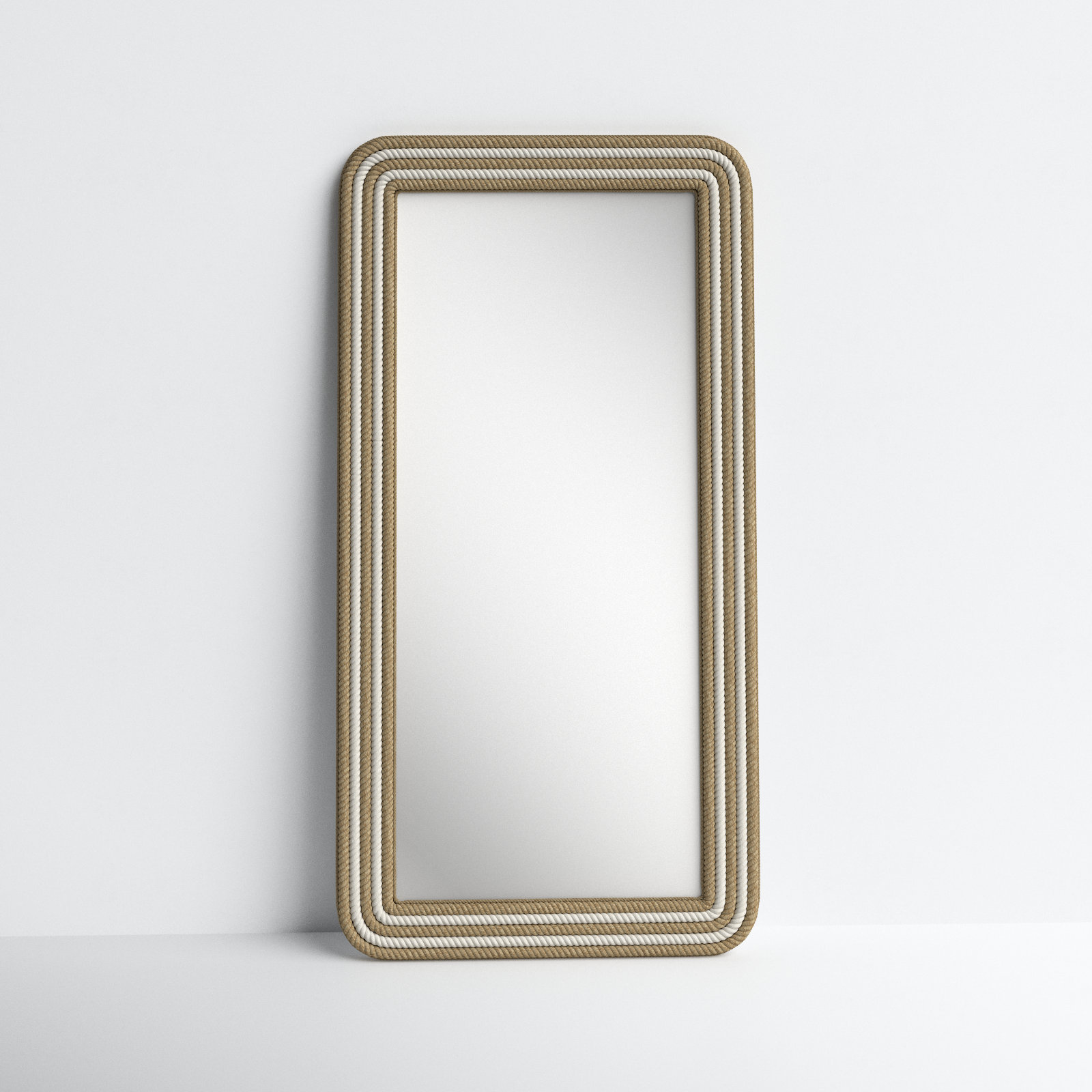 Birch Lane™ Doria Rectangle Rope Floor Mirror | Wayfair