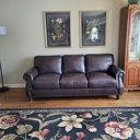 Lark Manor Ellard Genuine Leather Rolled Arm Sofa & Reviews | Wayfair