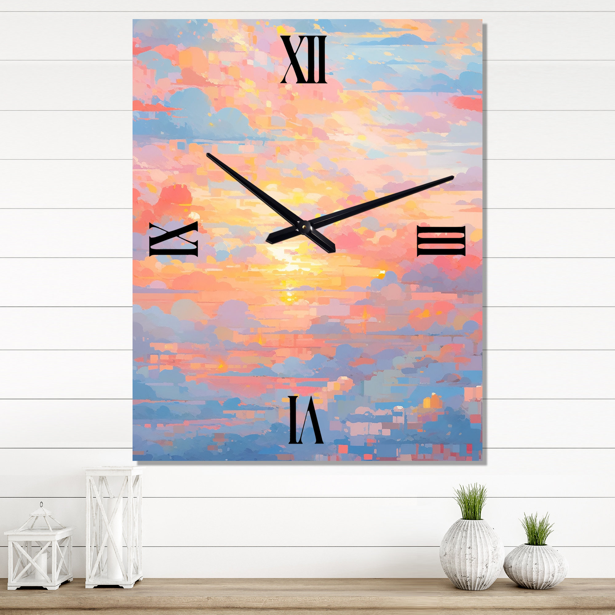 Latitude Run® Blue Peach Interlocking Perspectives - Cubism Modern Wall ...