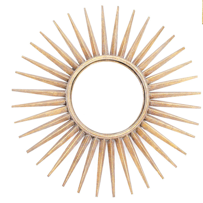 Bungalow Rose Sunburst Sunray Gold Metal Wall Mirror & Reviews | Wayfair