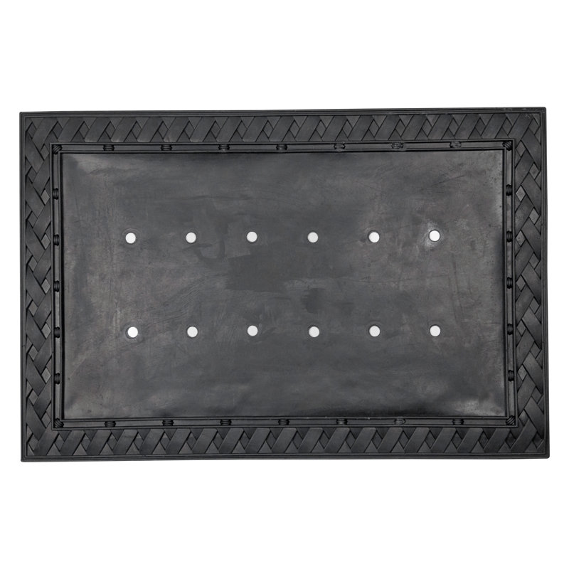 MSI Black Weave 24" x 36" Rubber Door Mat Tray | Wayfair