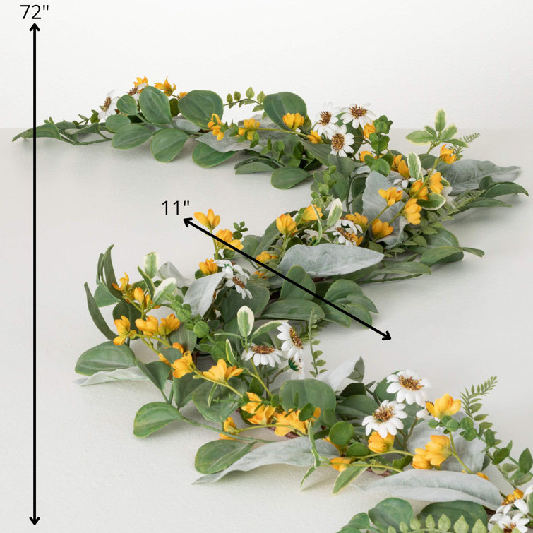 Primrue Ricka 72'' in. Faux Daisy Garland | Wayfair