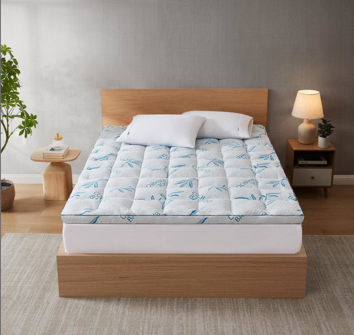 Alwyn Home Hassania Bamboo Mattress Topper, Extra Thick Mattress Pad, 8 ...