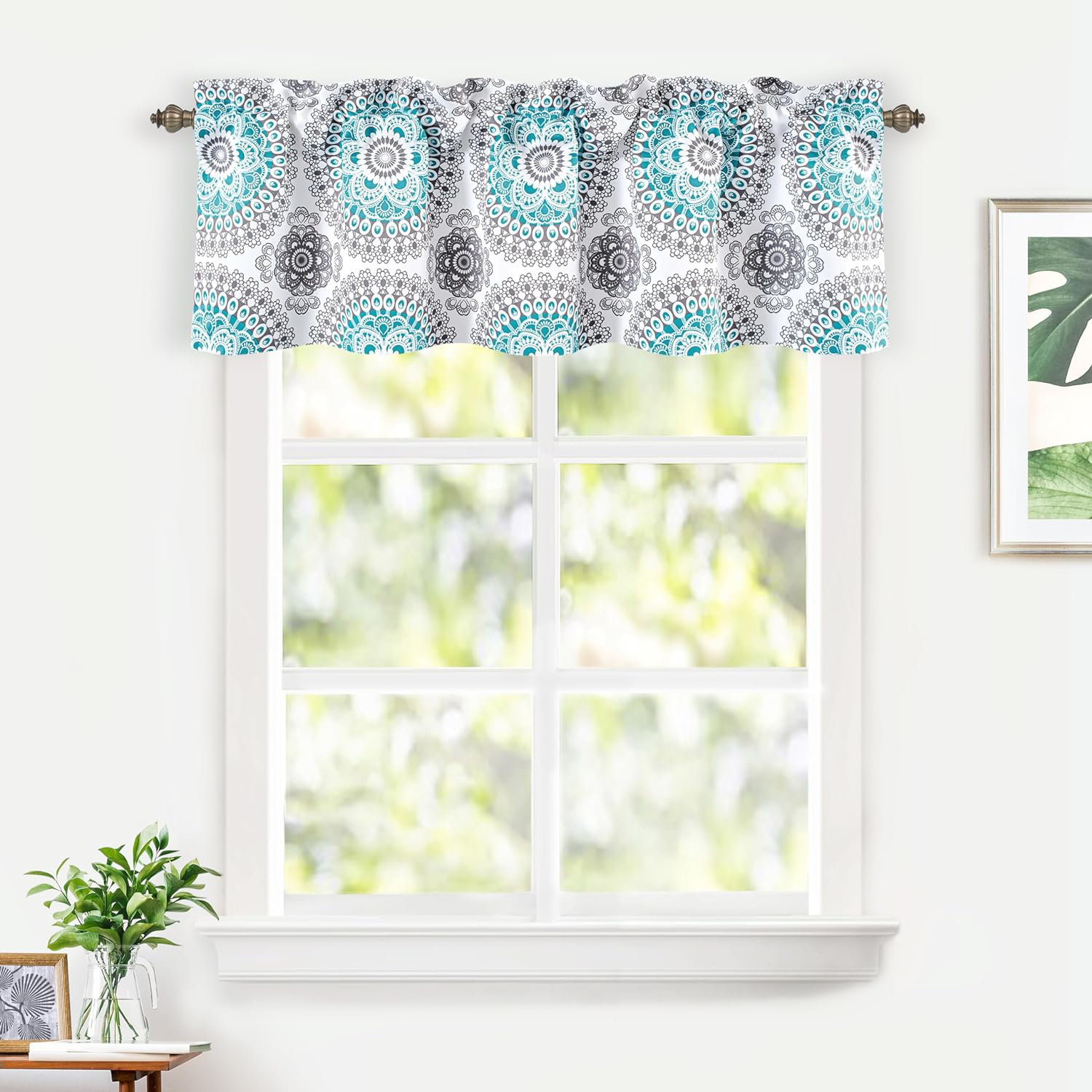 Bungalow Rose Jeddito Damask Tailored Window Valance in & Reviews | Wayfair