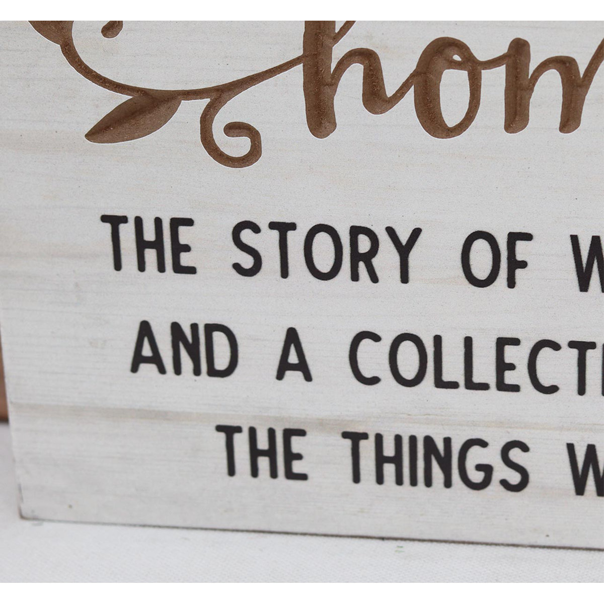 Gracie Oaks Carved Wood Home Box Sign Tabletop Decor & Reviews | Wayfair