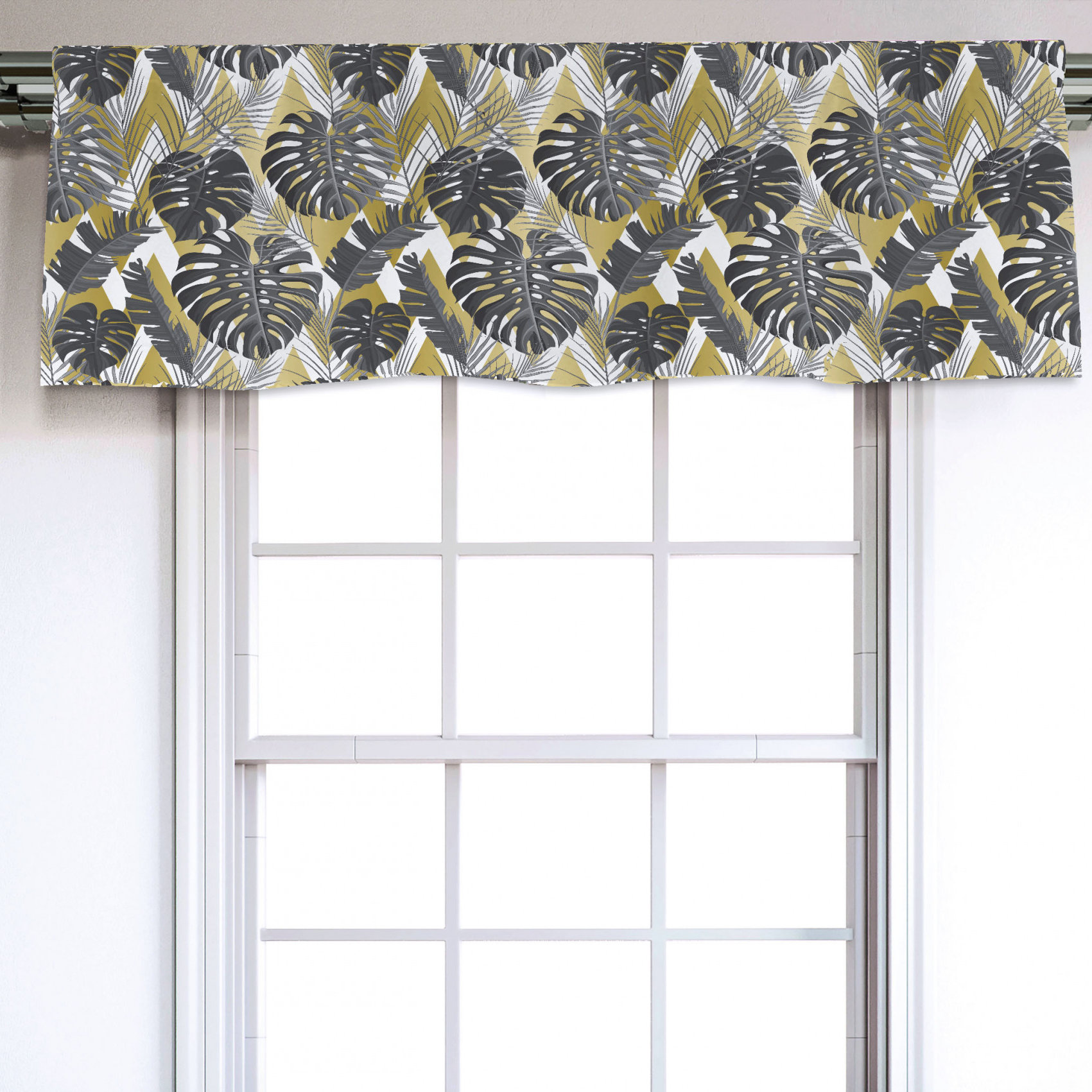 East Urban Home Monstera Leaf 54" Window Valance | Wayfair