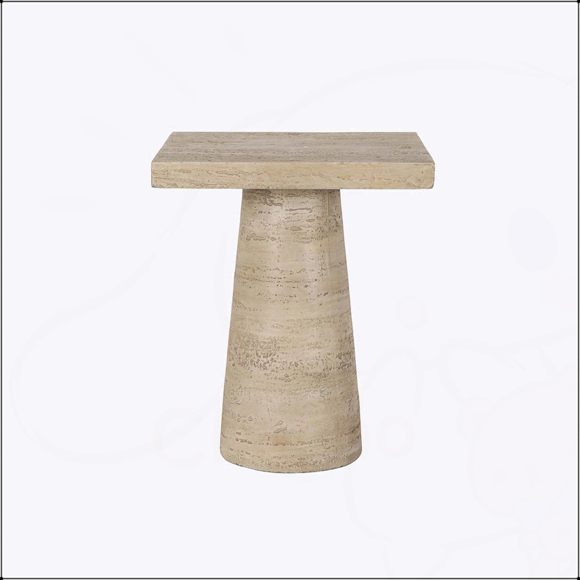 Hokku Designs Durable Magnesium 20x20x24 Inch Cream Square Side Table ...