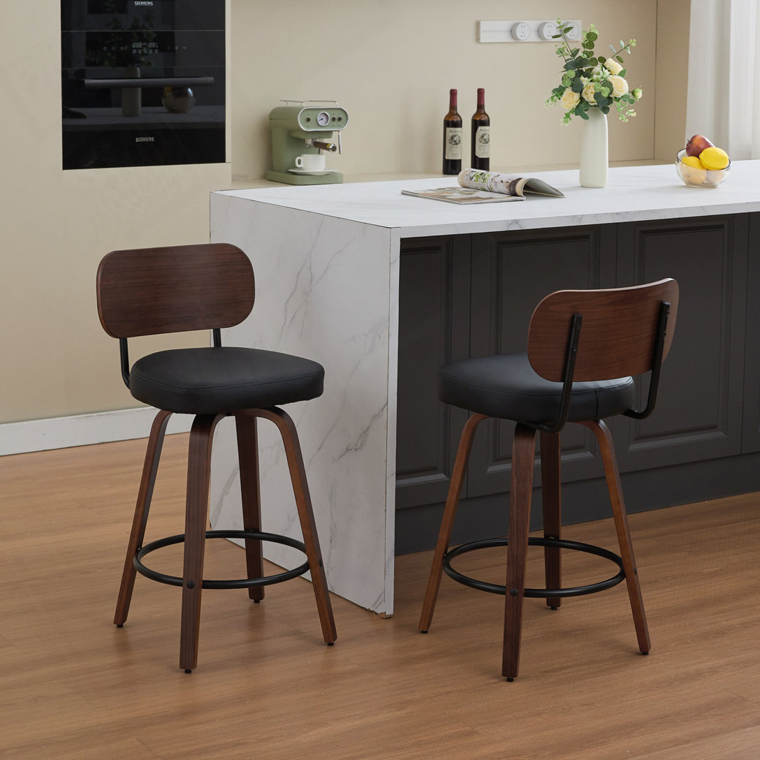 Corrigan Studio® Swivel Counter Height Bar Stools for Island/Kitchen ...