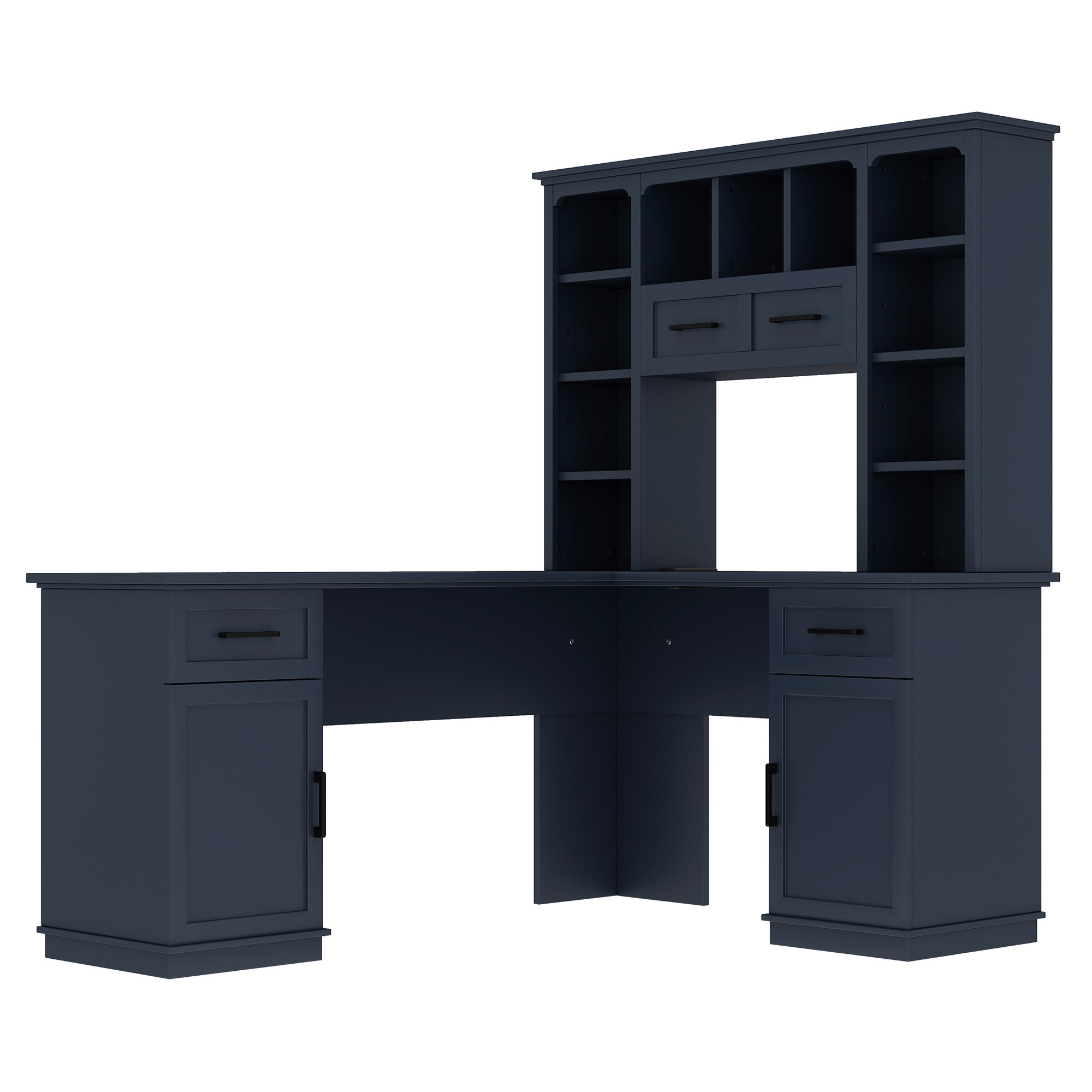 Red Barrel Studio L-Shaped Computer Desk With Cabinets And Drawers ...