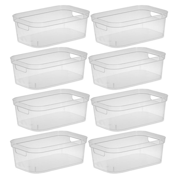 Sterilite 4.25 x 8 x 12.25 Inch Storage Bin with Carry Through Handles ...