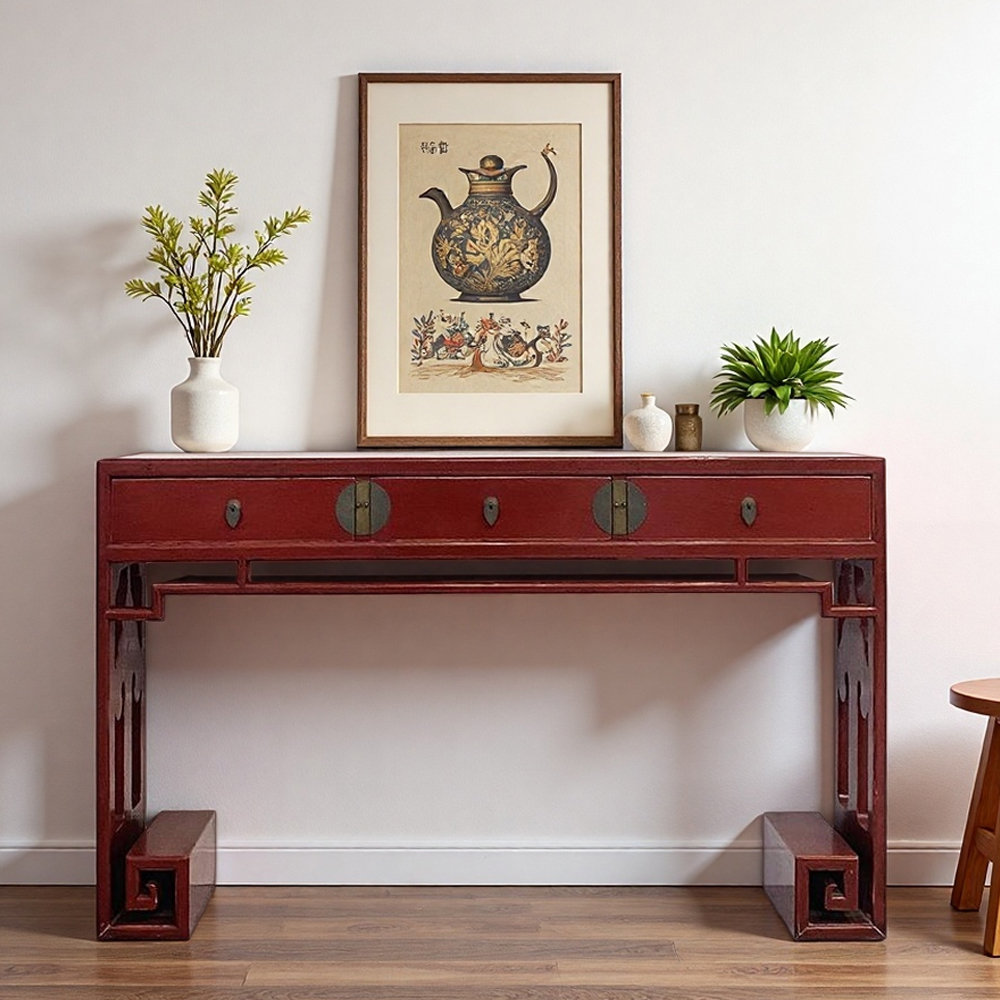 Orren Ellis New Chinese Style Solid Wood Entryway Cabinet | Wayfair