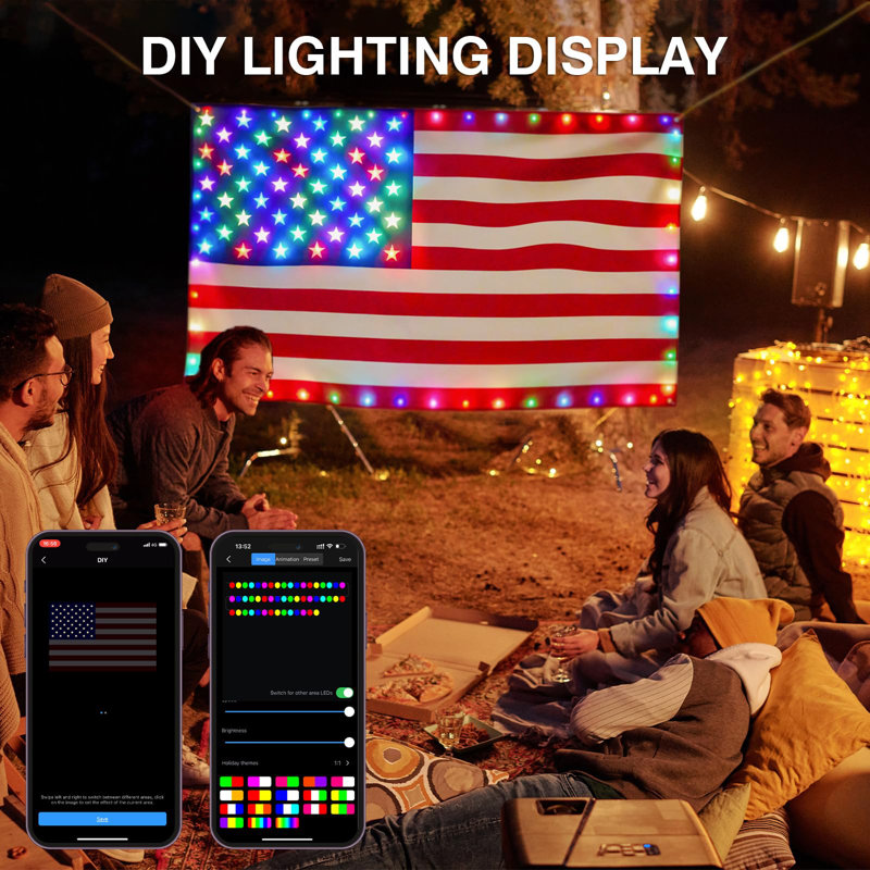 ARMIJU 3x5FT American Flag Lights with 98 LED lights | Wayfair