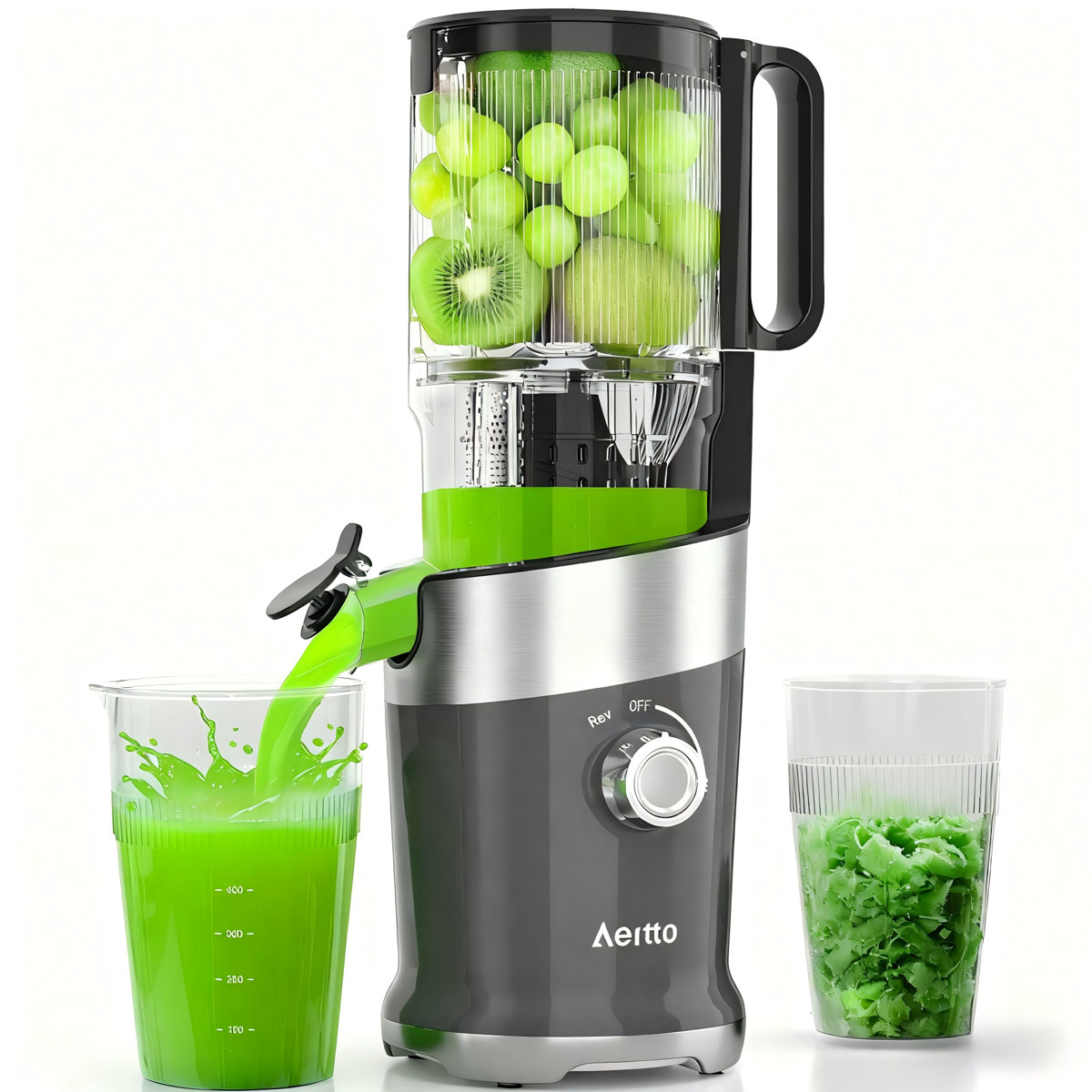 Ecoself Cold Press Juicer, Juicer Machines with 5.3" Mega Mouth & Large ...