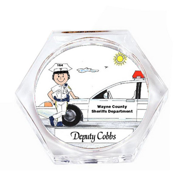 Printed Perfection Personalized Police Officer - Female Drink Coaster ...