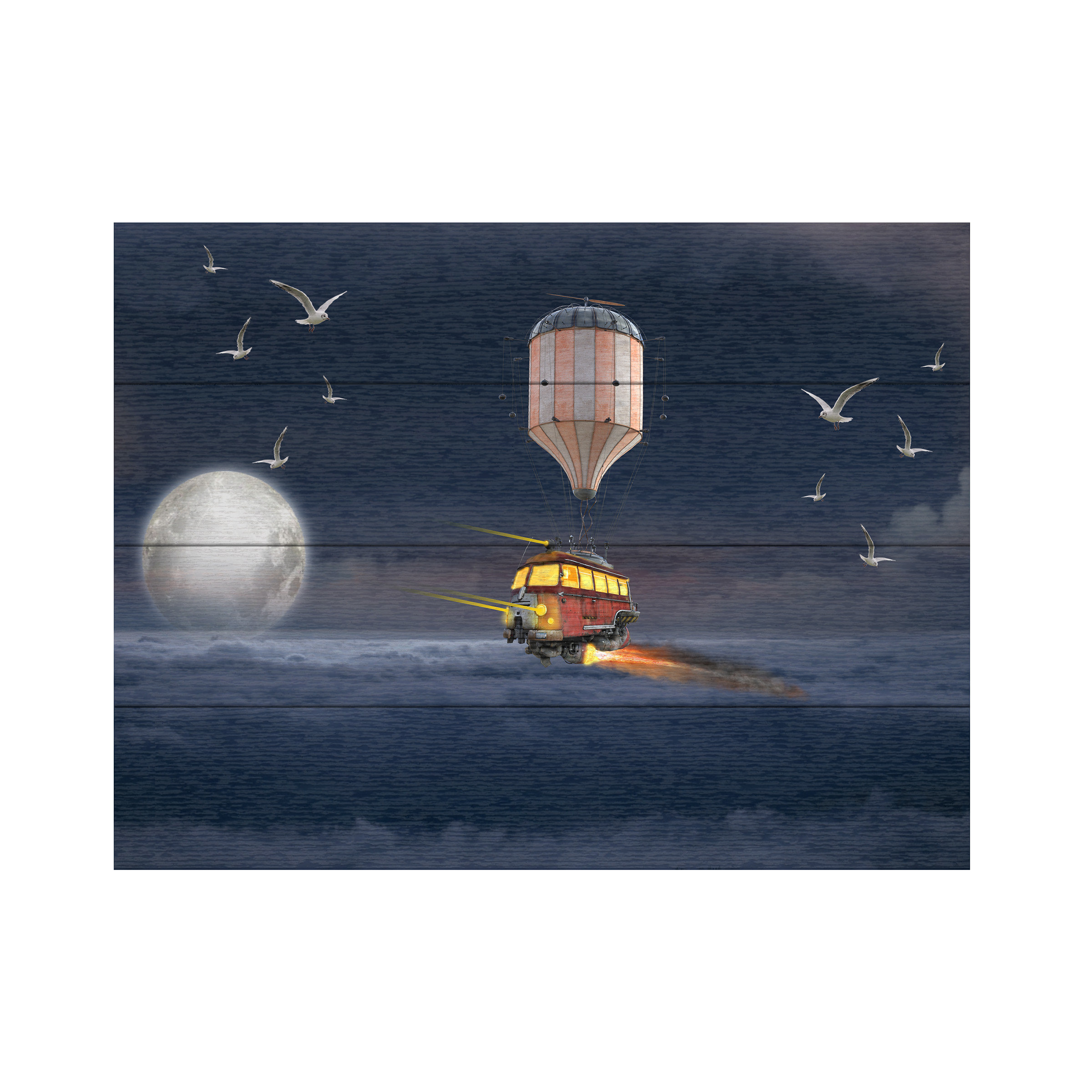 Winston Porter Salome Zhividze Flying Bus Wood Slat Art - Wayfair Canada