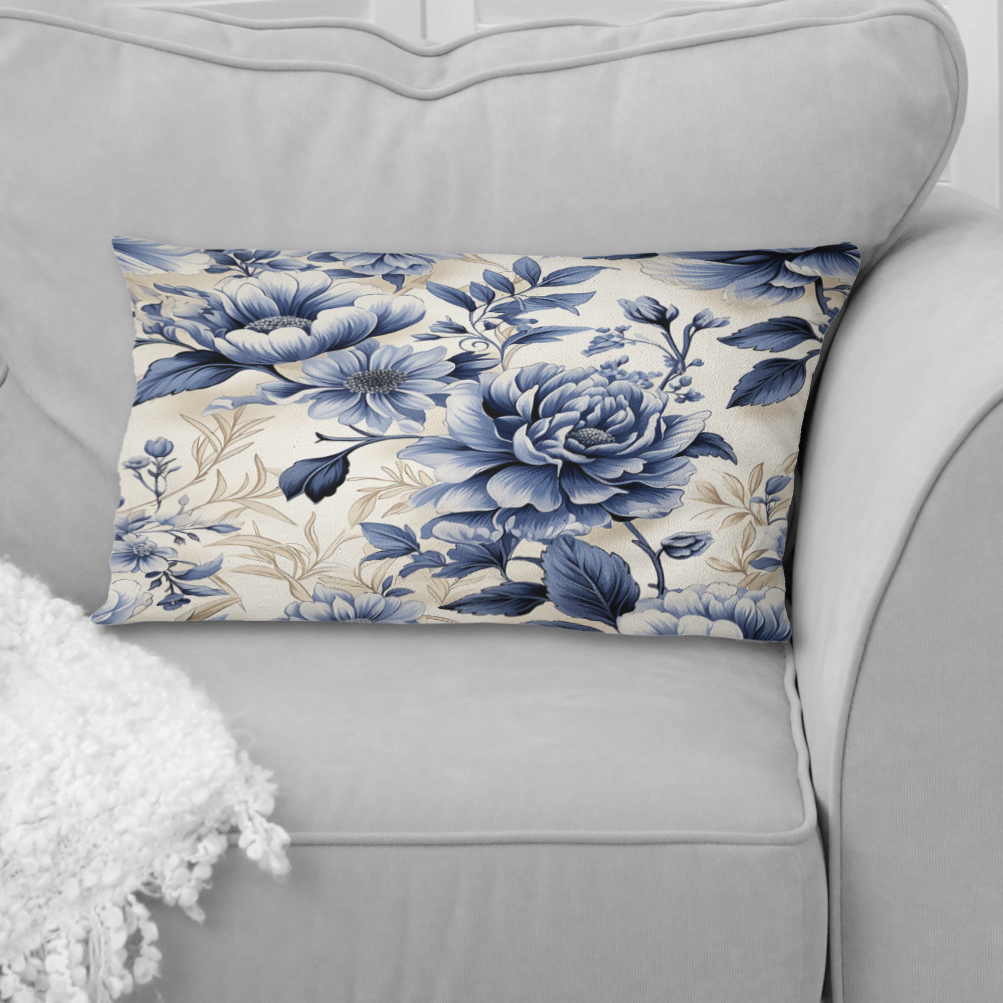 Design Art Cobalt Blue Victorian Rococo Victorian Pattern II - Floral ...