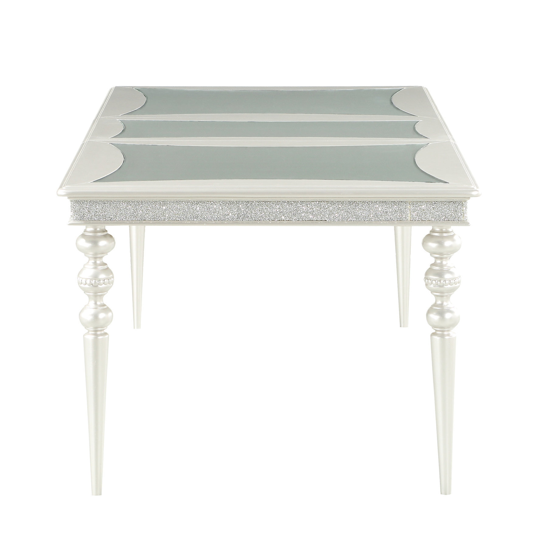 House of Hampton® Platinum Finish Dining Table With Extendable Feature ...
