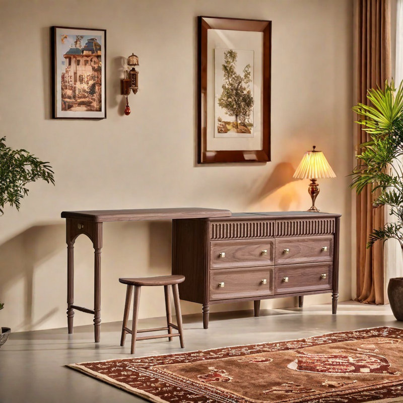 Zacklyo Light Luxury Advanced Solid Wood Dressing Table | Wayfair