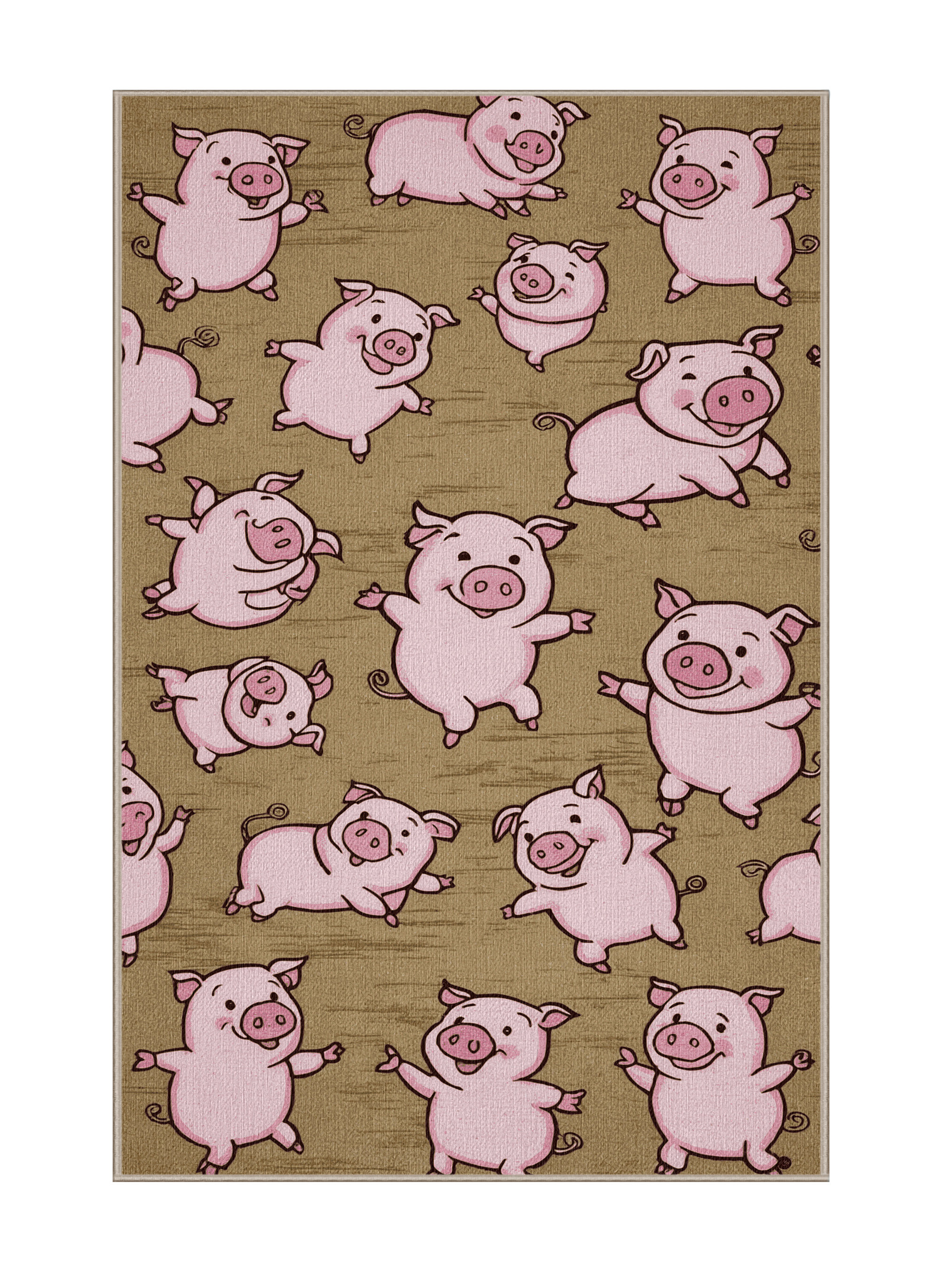 One Allium Way® Washable Pigs Farm Area Rug | Wayfair