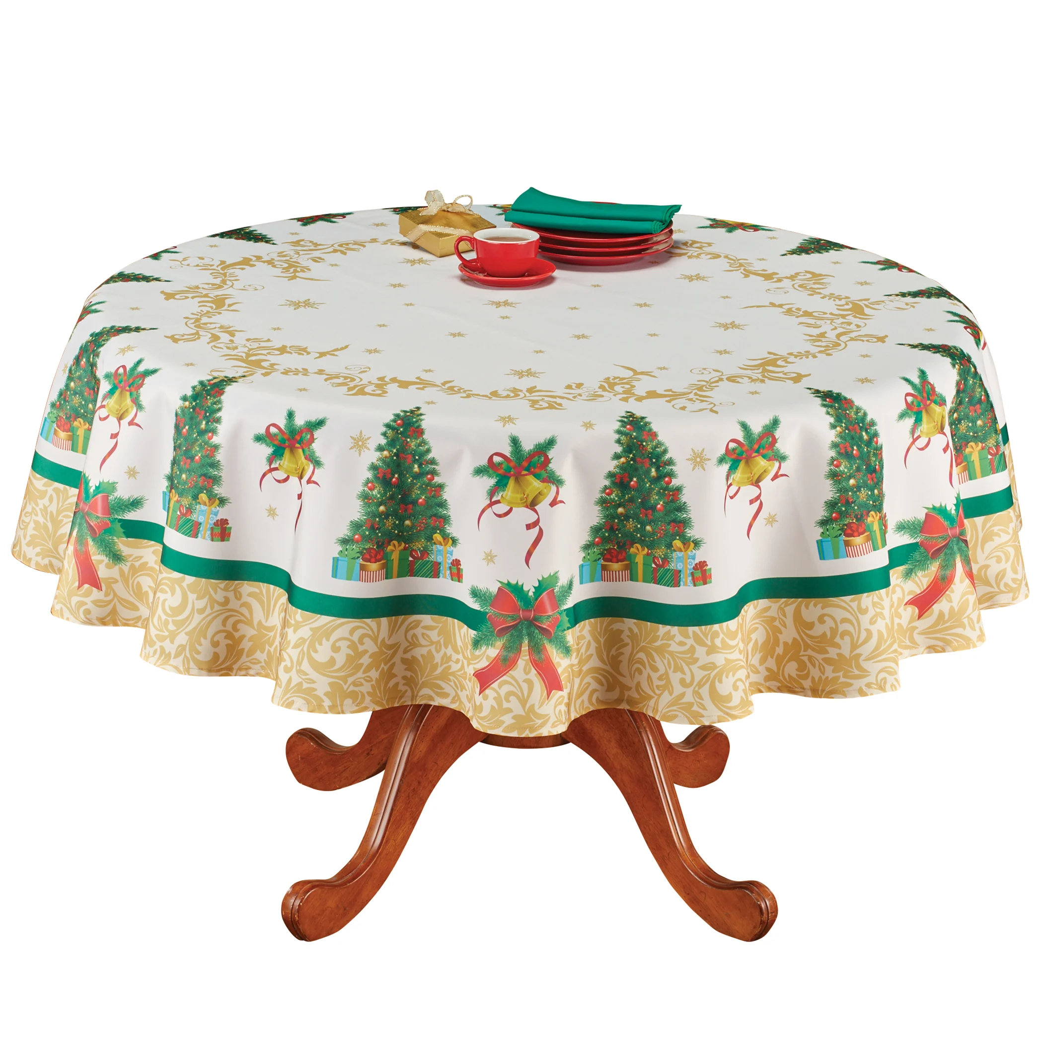 The Holiday Aisle® Christmas Tree Tablecloth | Wayfair