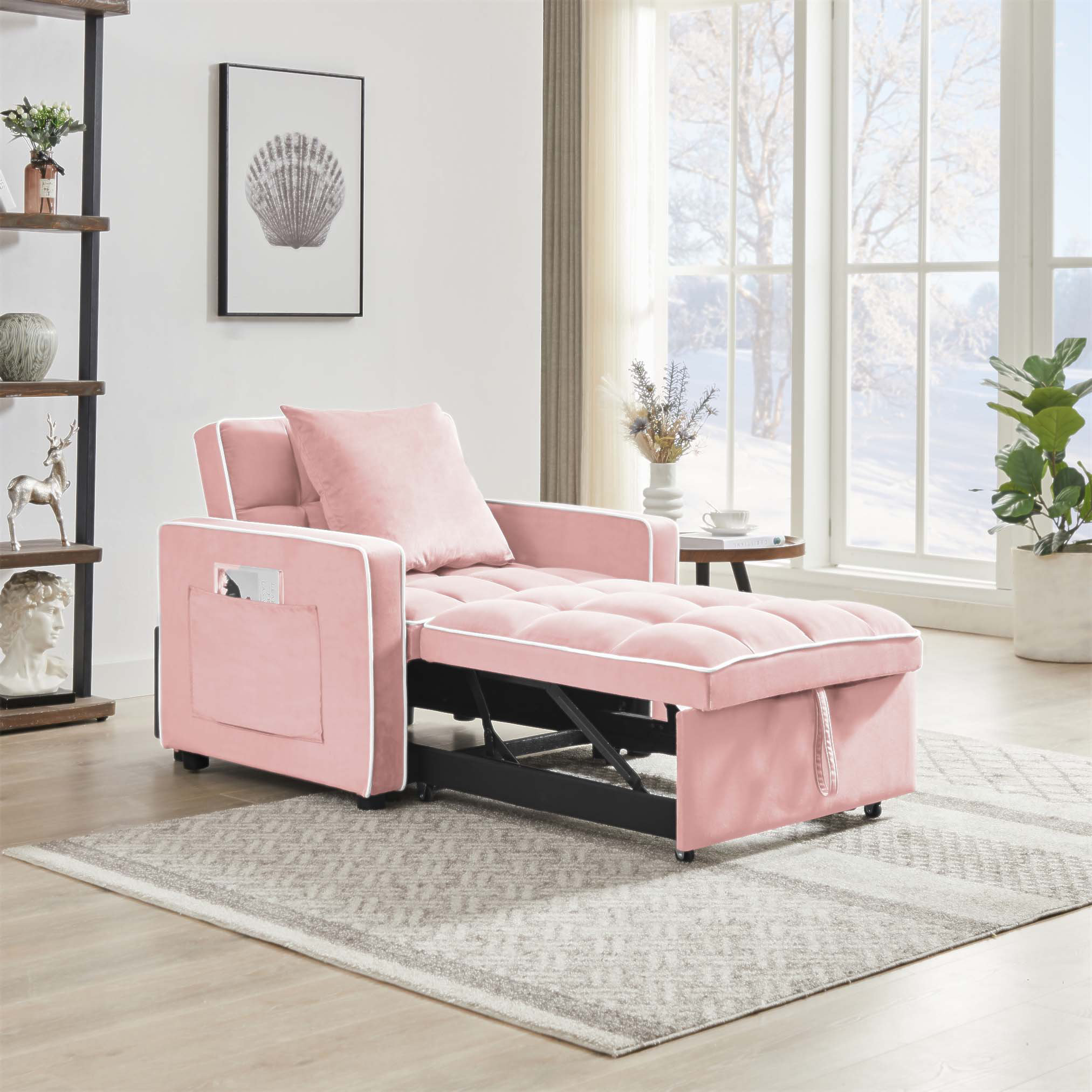 Wrought Studio™ Three-in-one Sofa Bed Chair, Folding Sofa Bed with ...