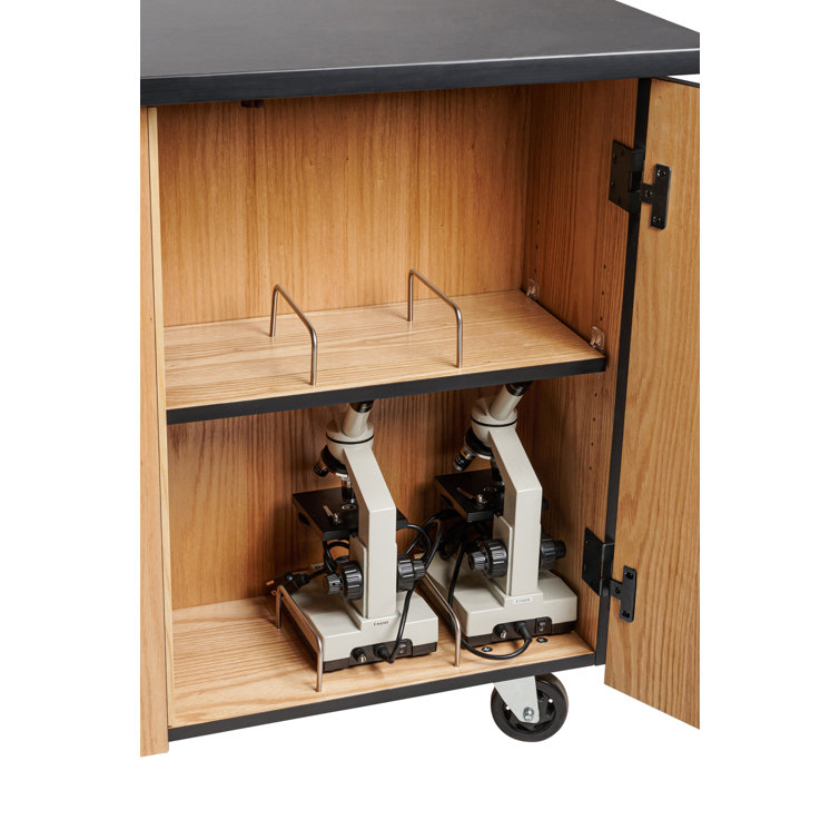 National Public Seating Mobile Science Cart with Microscope Storage ...
