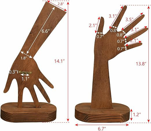 Millwood Pines Ashgan Wooden Hand-Shaped Jewelry Display Stand | Wayfair