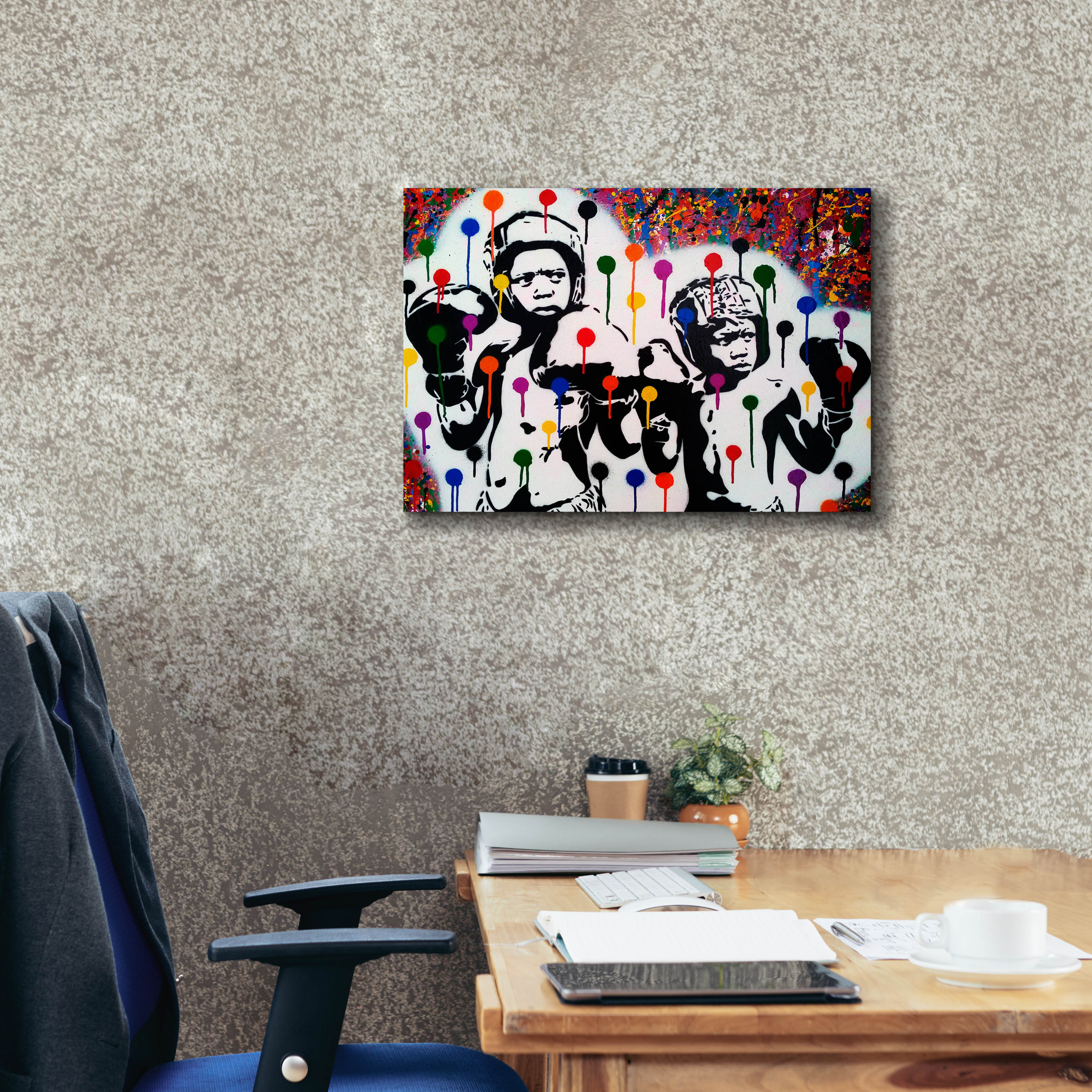 Ebern Designs " Boxer Rainbow Drips " by Abstract Graffiti | Wayfair