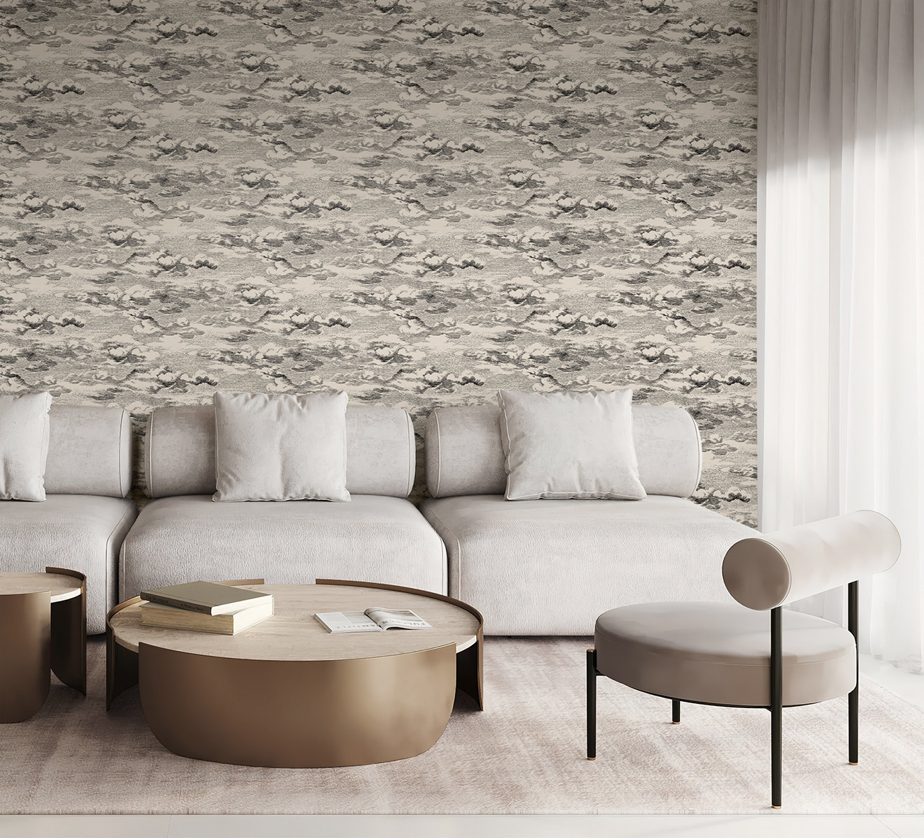 17 Stories Zyriel Clouds Peel And Stick Wallpaper - Wayfair Canada