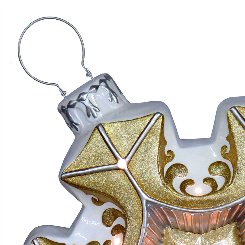 Fraser Hill Farm 36-in. Vintage Snowflake Ornament Statue with LED ...