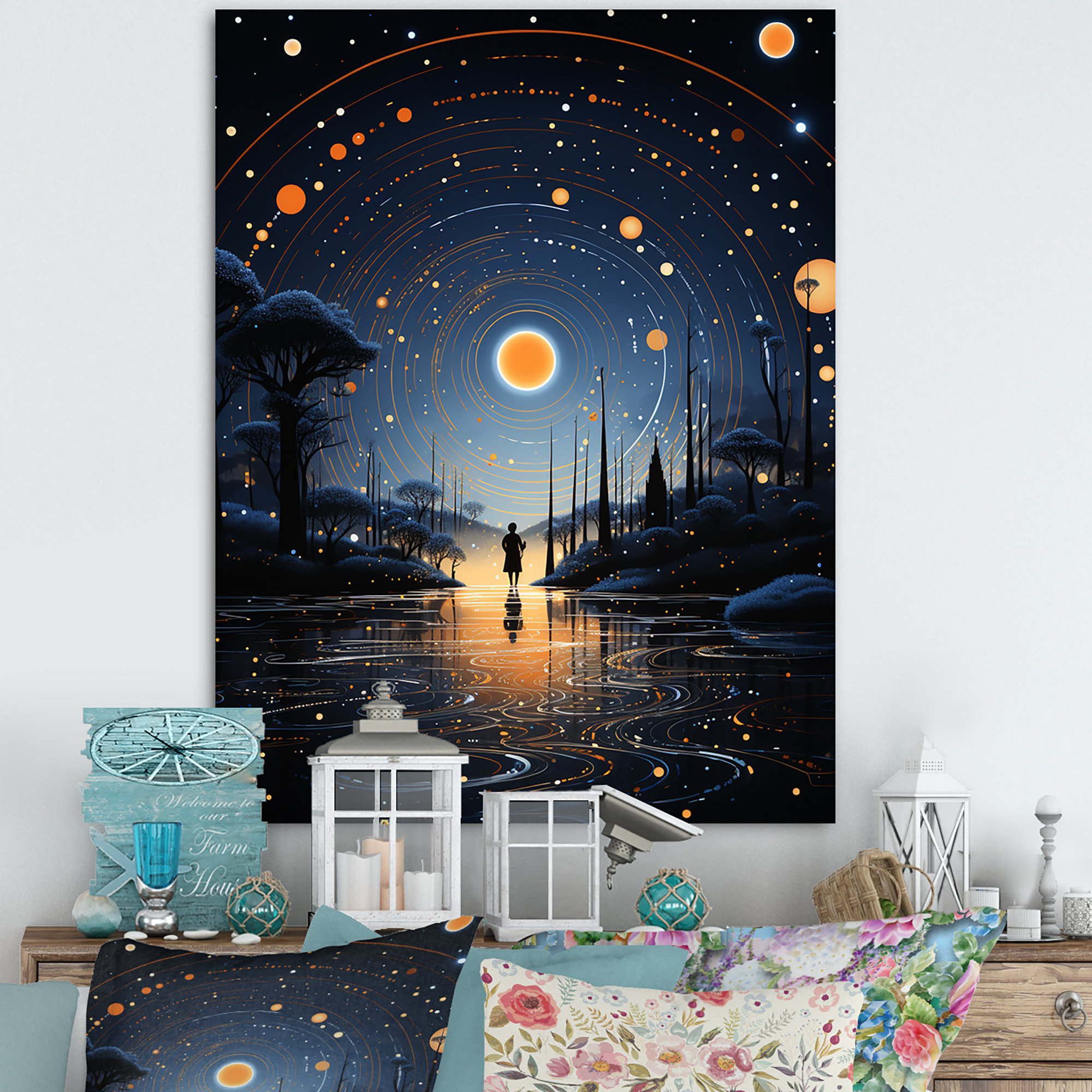 Red Barrel Studio Native Art Blue Celestial Guardians I - Native ...