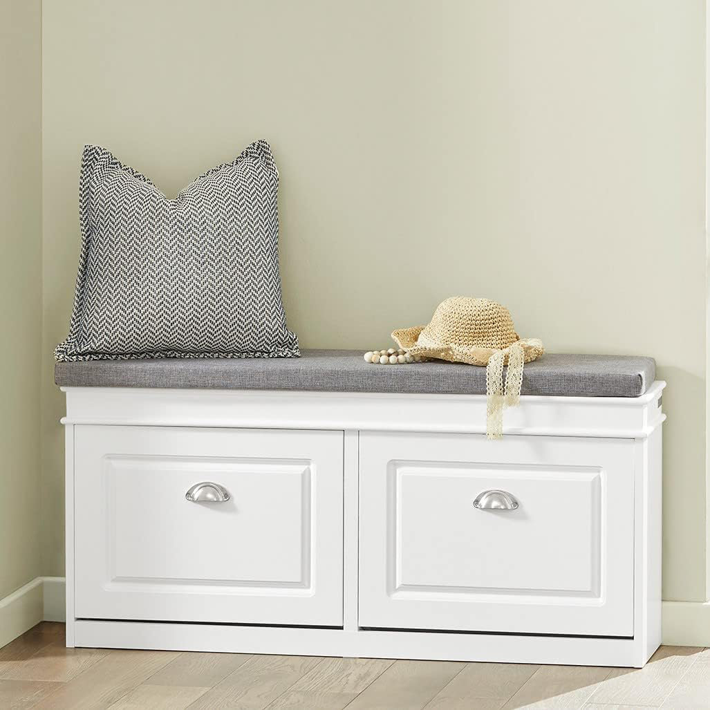 Wildon Home® Flip-Drawer Shoe Storage Bench With Removable Cushion ...