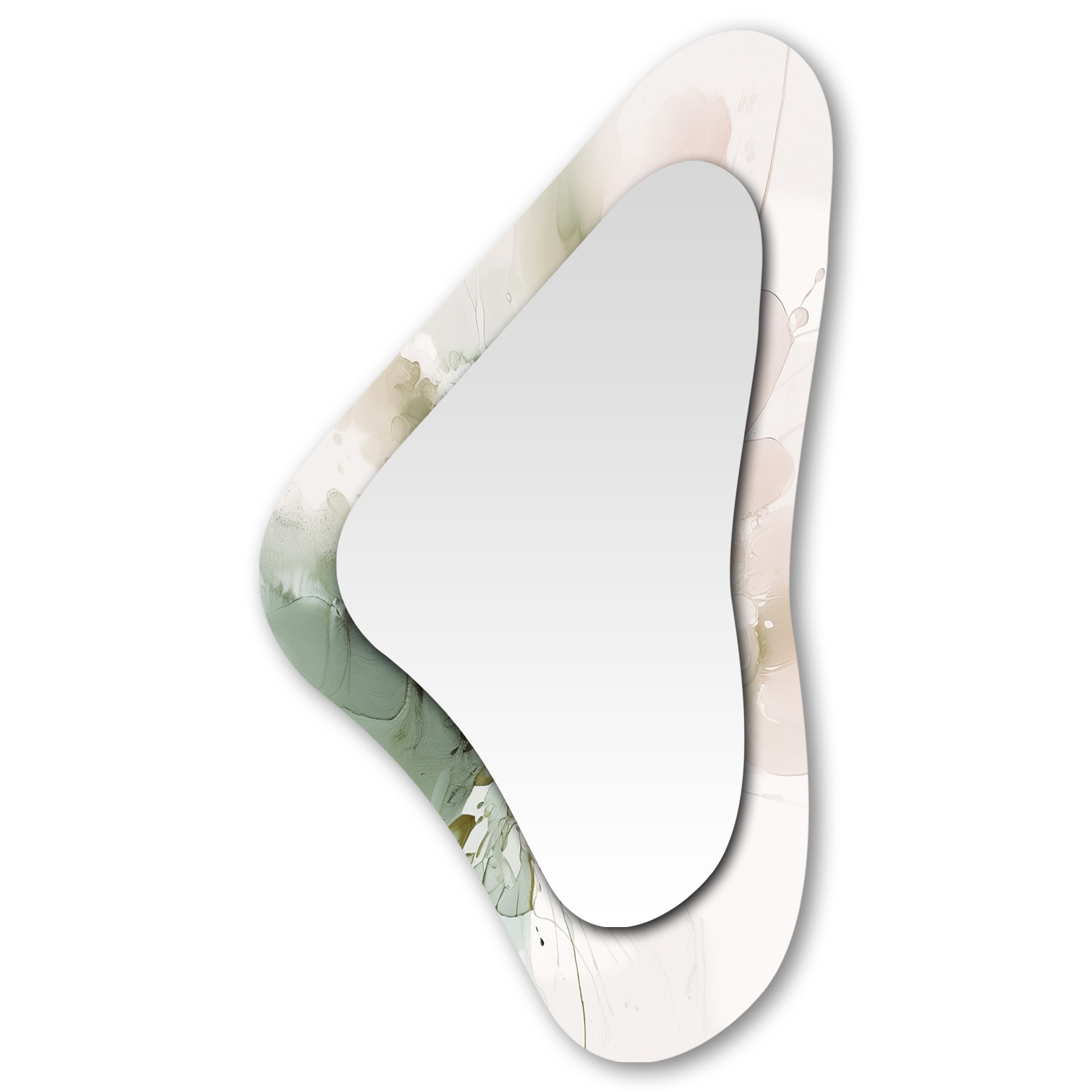 Ivy Bronx Colliers Green And Cream Essence Of Modernity I - Marble ...