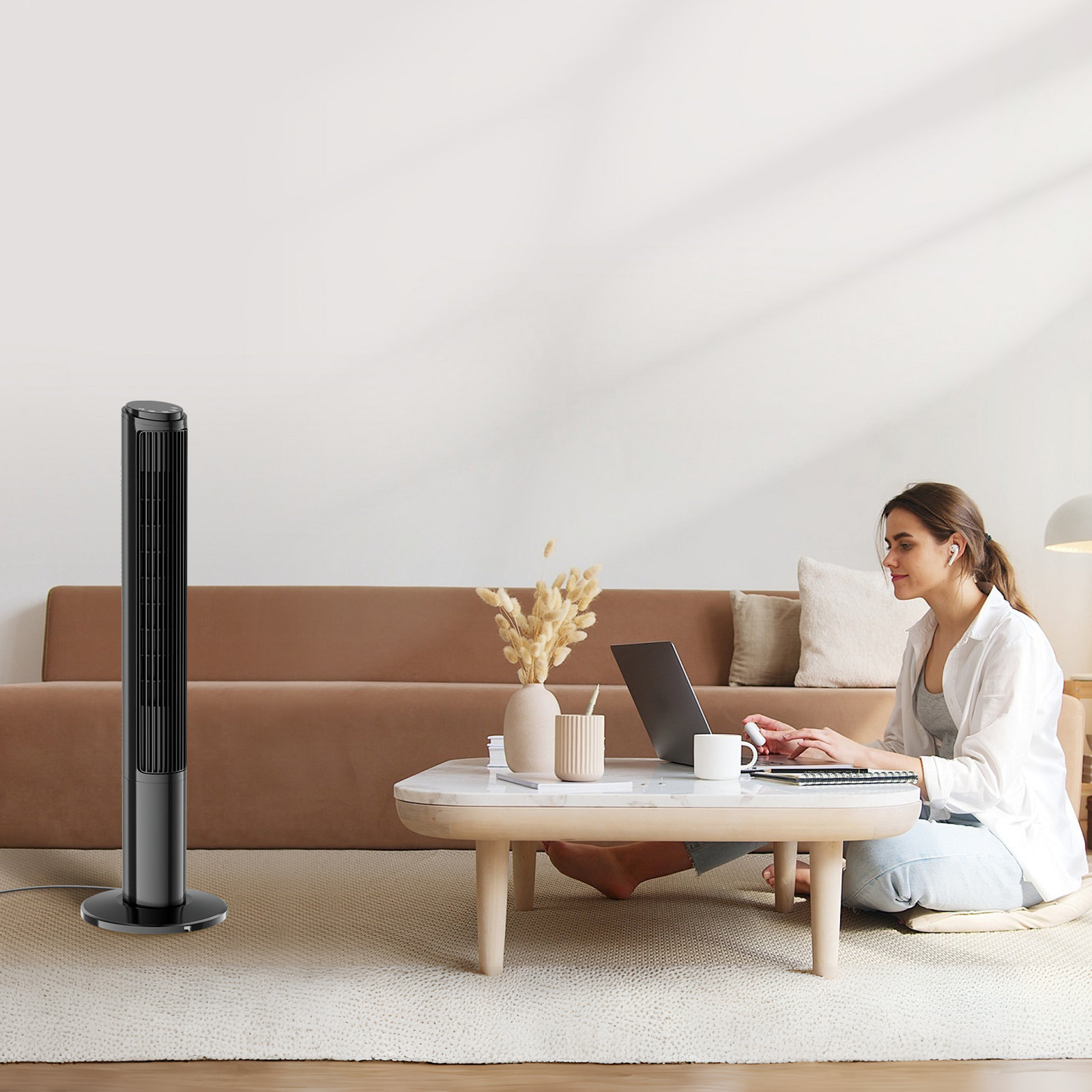 Bring Home Furniture Tower Fan Oscillating Floor Fan Standing Fan With ...