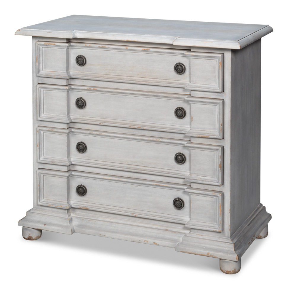 Sarreid Ltd Pryer Solid Wood 4 - Drawer Accent Chest | Wayfair