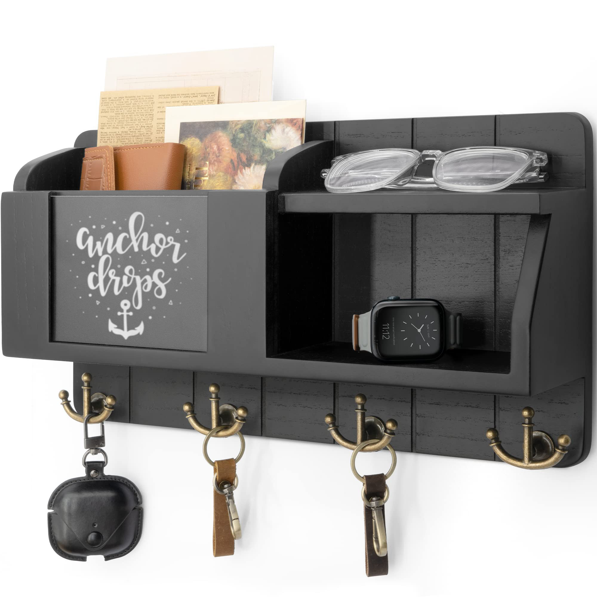 wanmo Modern Key Holder For Wall - Mail Organizer Wall Mount With ...