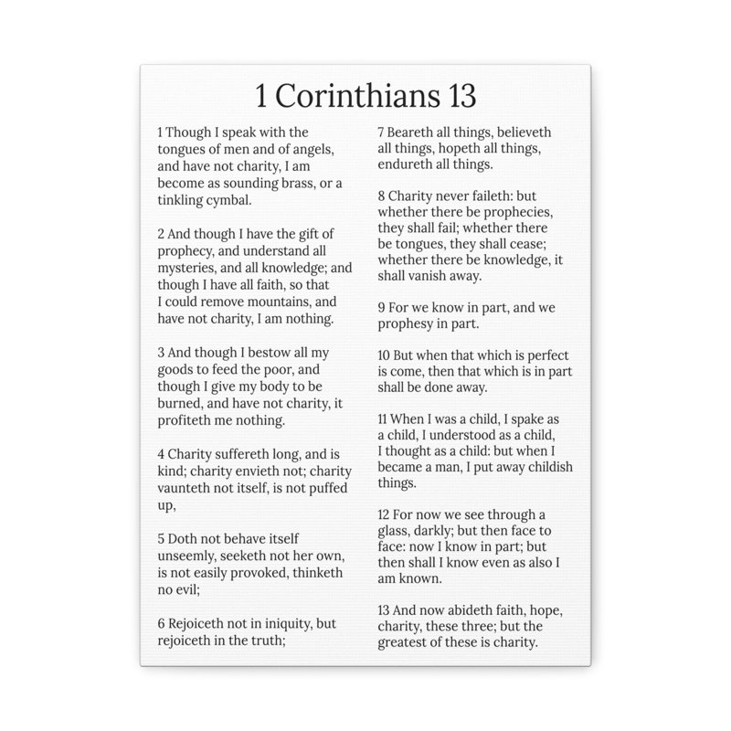 Trinx 1 Corinthians Chapter 13 White Bible Canvas Christian Wall Art ...