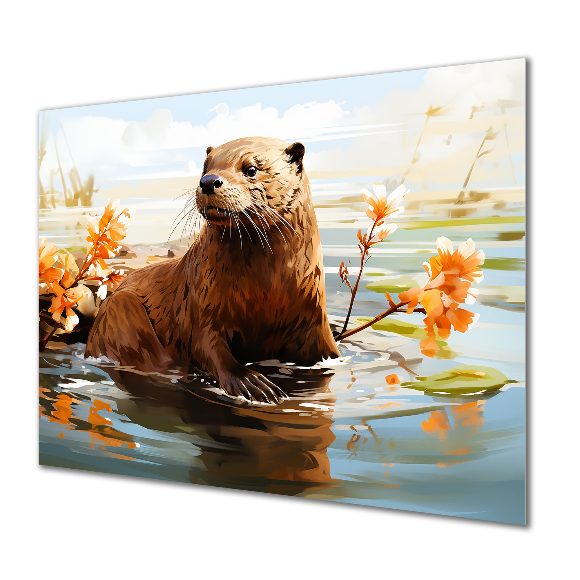 Lark Manor Watercolor Stream Beaver Serenity II - Beaver Metal Wall Art ...