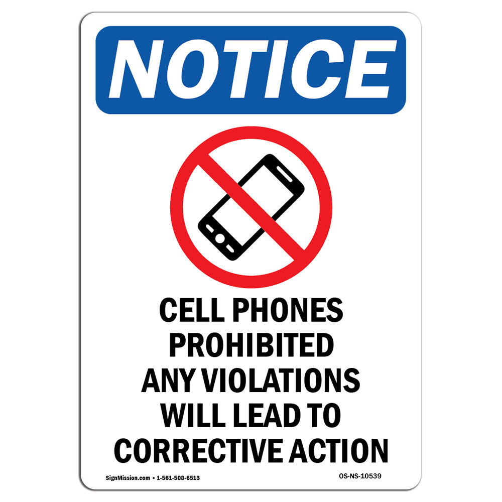 SignMission OSHA Notice - Cell Phones Prohibited Sign With Symbol | Wayfair