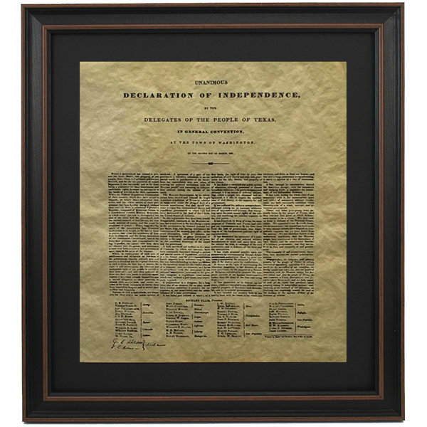 Alcott Hill® Texas Declaration of Independence | Framed Textual Art ...